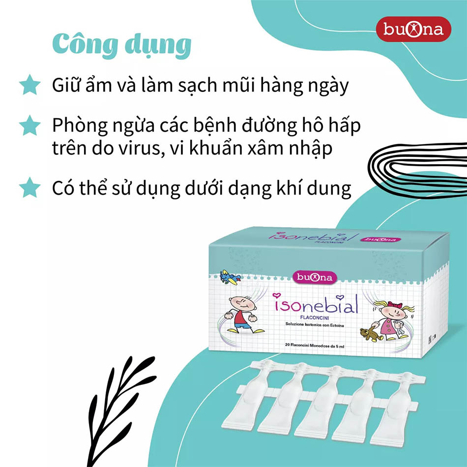[CHÍNH HÃNG] Buona IsoNebial Flaconcini dung dịch vệ sinh mũi cho bé.