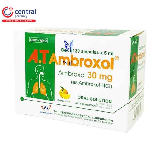 Thuốc A.T Ambroxol (Ống 5ml) điều trị viêm phế quản, hen phế quản