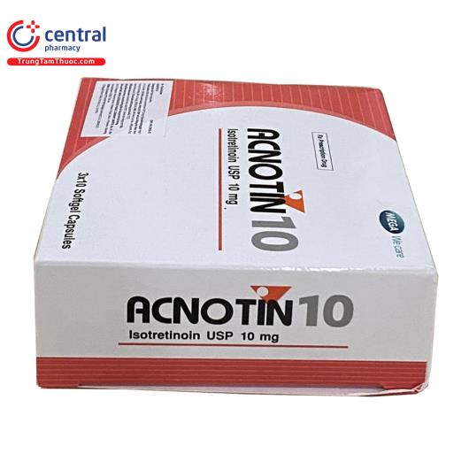 Thuốc trị mụn trứng cá Acnotin 10: tác dụng, liều dùng, lưu ý