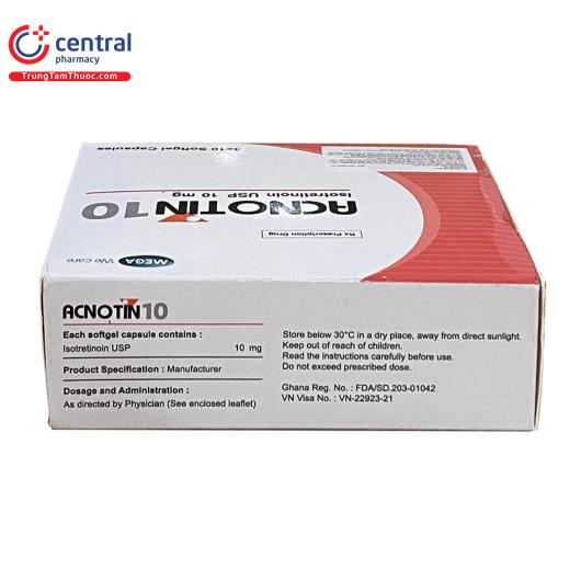 Thuốc trị mụn trứng cá Acnotin 10: tác dụng, liều dùng, lưu ý