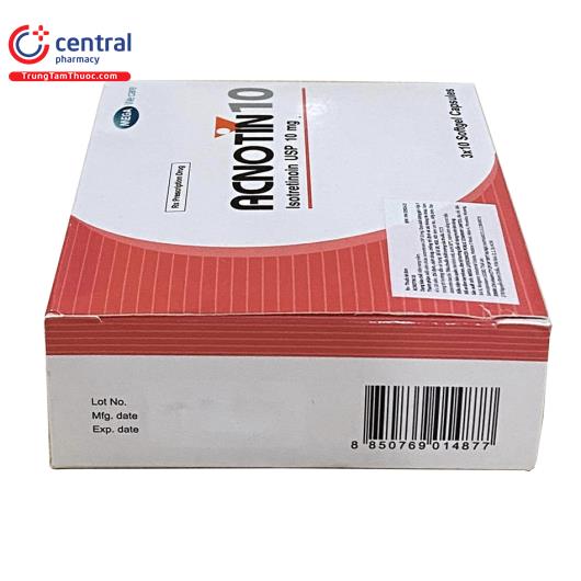 Thuốc trị mụn trứng cá Acnotin 10: tác dụng, liều dùng, lưu ý