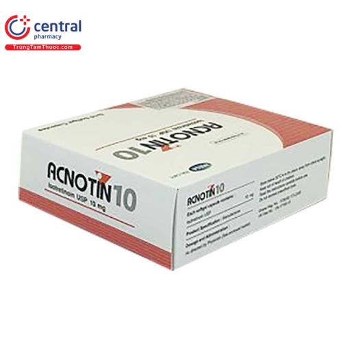 Thuốc trị mụn trứng cá Acnotin 10: tác dụng, liều dùng, lưu ý