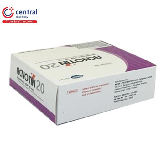 Thuốc trị mụn trứng cá Acnotin 20mg: liều dùng, cách dùng