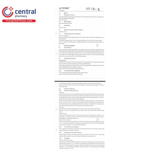 Thuốc Actemra 20mg/ml: Tác dụng - chỉ định, cách dùng - liều dùng