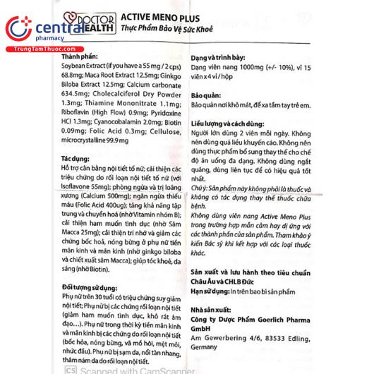 [CHÍNH HÃNG] Thuốc Active Meno Plus cải thiện sinh lý nữ hiệu quả