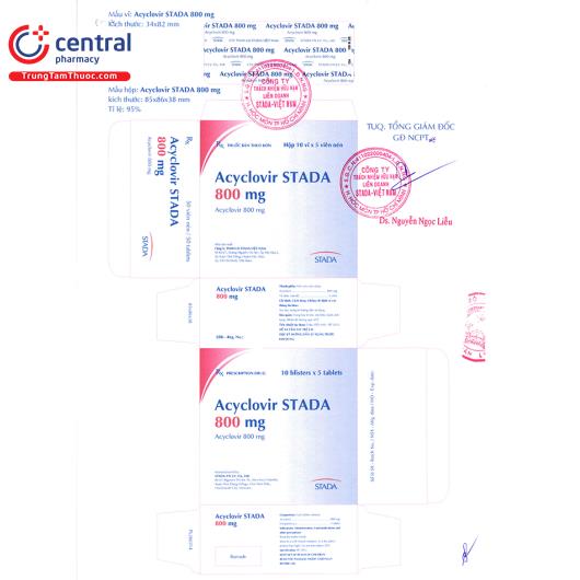 [CHÍNH HÃNG] Thuốc Acyclovir 800mg STADA điều trị virus