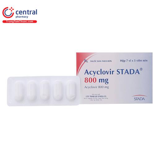 [CHÍNH HÃNG] Thuốc Acyclovir 800mg STADA điều trị virus