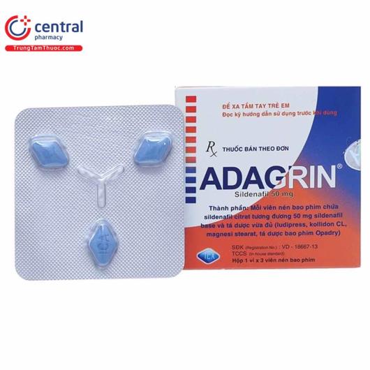 [CHÍNH HÃNG] Thuốc Adagrin 50mg - thuốc điều trị rối loạn cương dương