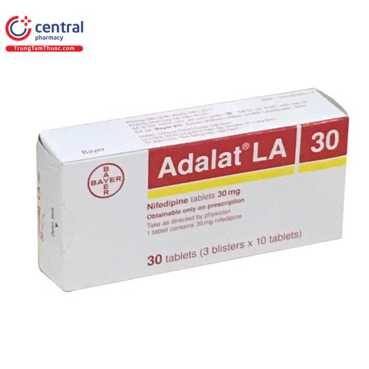 Thuốc Adalat LA 30mg: Thuốc điều trị tăng huyết áp và đau thắt ngực