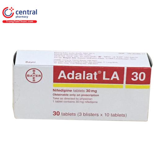 Thuốc Adalat LA 30mg: Thuốc điều trị tăng huyết áp và đau thắt ngực