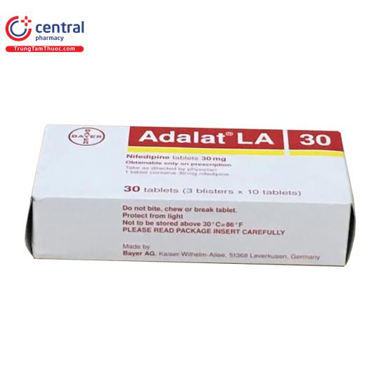 Thuốc Adalat LA 30mg: Thuốc điều trị tăng huyết áp và đau thắt ngực