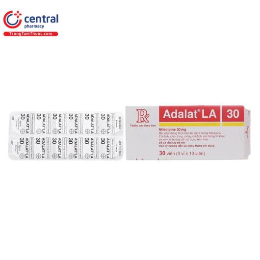 Thuốc Adalat LA 30mg: Thuốc điều trị tăng huyết áp và đau thắt ngực