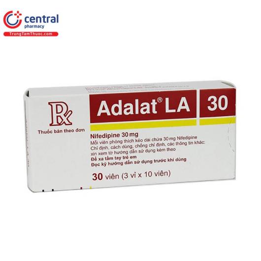 Thuốc Adalat LA 30mg: Thuốc điều trị tăng huyết áp và đau thắt ngực