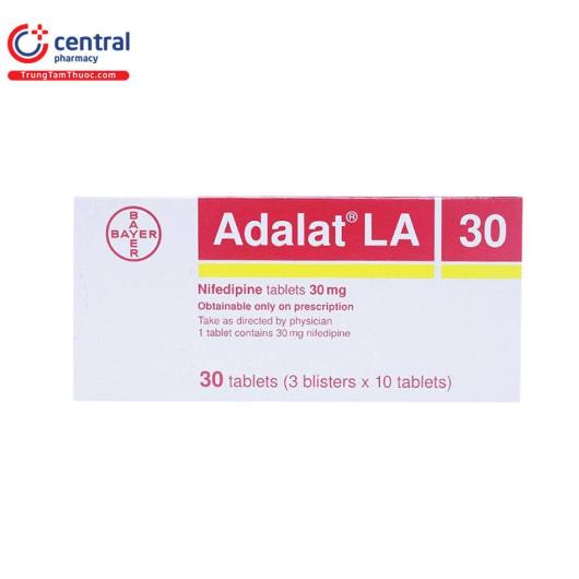 Thuốc Adalat LA 30mg: Thuốc điều trị tăng huyết áp và đau thắt ngực