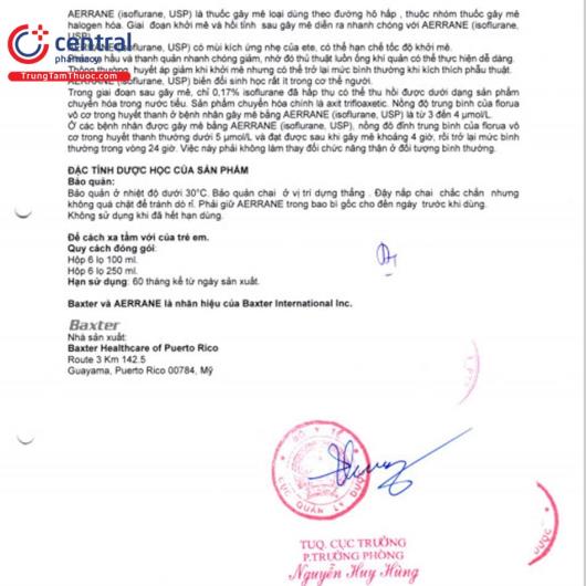 [CHÍNH HÃNG] Thuốc gây mê đường hô hấp Aerrane 100ml