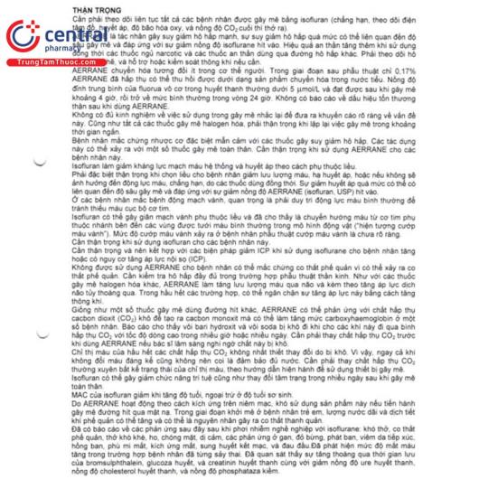 [CHÍNH HÃNG] Thuốc gây mê đường hô hấp Aerrane 100ml