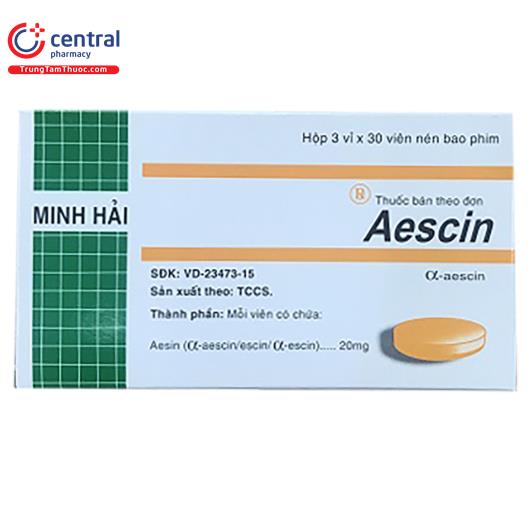 [CHÍNH HÃNG]Thuốc Aescin 20mg : Điều trị giãn tĩnh mạch