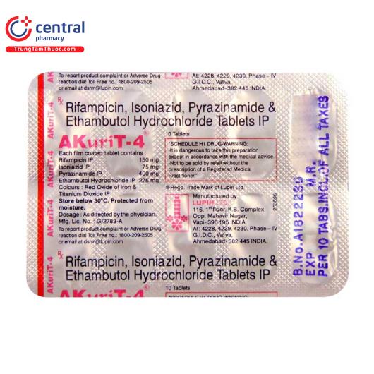 [CHÍNH HÃNG] Thuốc AKuriT-4 - điều trị lao tiềm ẩn hoặc hoạt động