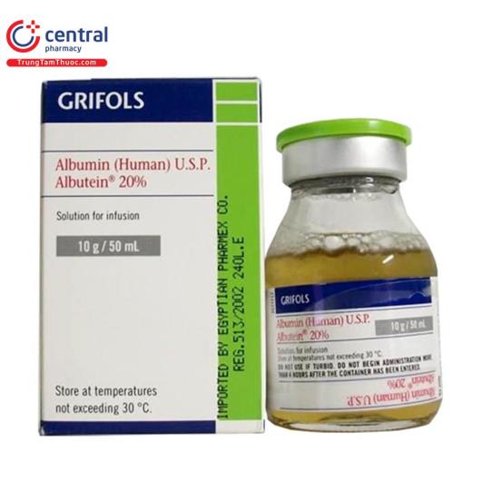 [CHÍNH HÃNG] Thuốc Albutein 20% 50ml: dịch truyền điều trị sốc