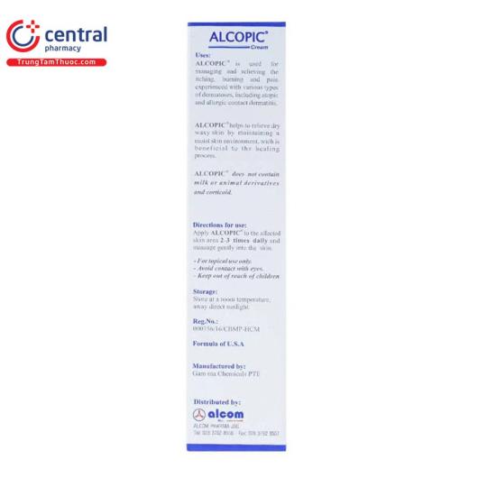Thuốc Alcopic Cream 40ml - Thuốc điều trị viêm da, chàm da