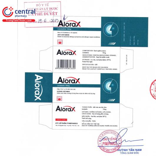 Thuốc Alorax Loratadin 10mg điều trị viêm mũi dị ứng giá bao nhiêu?
