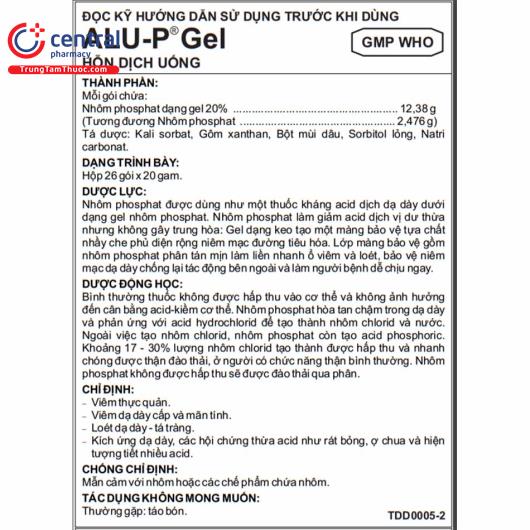 Thuốc Alu-P Gel điều trị loét dạ dày-tá tràng, viêm thực quản