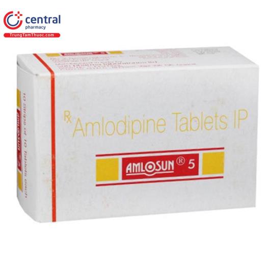 Thuốc Amlosun 5 điều trị tăng huyết áp, đau thắt ngực hiệu quả