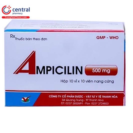 Thuốc Ampicillin 500mg Thephaco: Cách dùng, liều dùng, giá bán