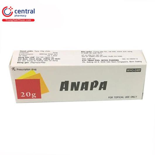 Thuốc Anapa 20g - Thuốc trị trứng cá, vảy nến, dày sừng quang hóa