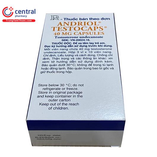 [CHÍNH HÃNG] Thuốc Andriol Testocaps 40mg Capsules dùng cho nam giới