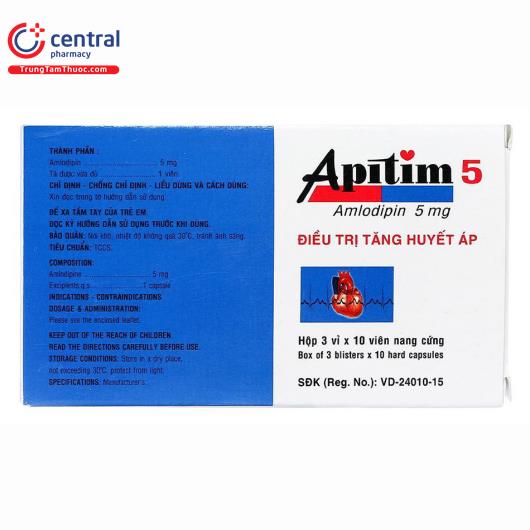 Thuốc Apitim 5 - Thuốc điều trị tăng huyết áp, đau thắt ngực hiệu quả