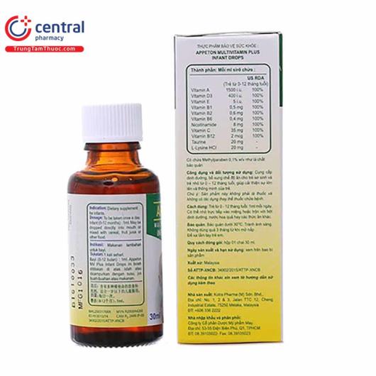 Thuốc Appeton Multivitamin Plus Infant Drops bổ sung vitamin cho bé