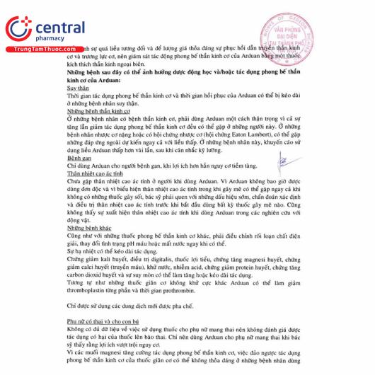 [CHÍNH HÃNG] Thuốc Arduan 4mg - Thuốc có tác dụng gây tê, gây mê