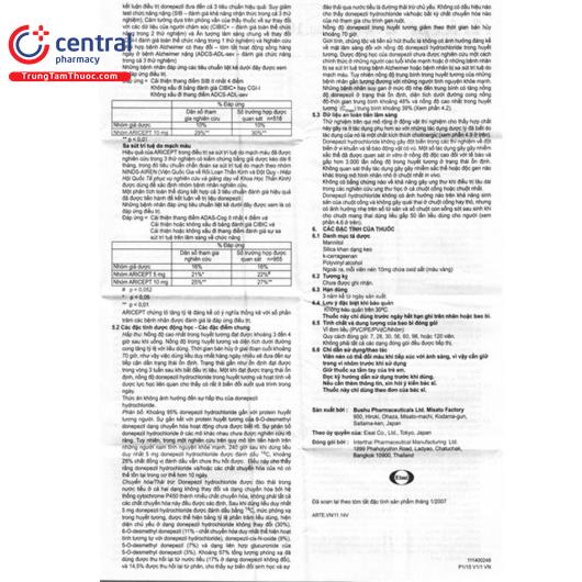 [CHÍNH HÃNG] Thuốc Aricept Evess 5mg điều trị Alzheimer