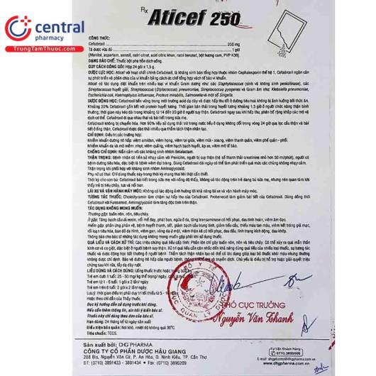 [CHÍNH HÃNG] Thuốc Aticef 250 - Sử dụng kháng sinh đúng cách?