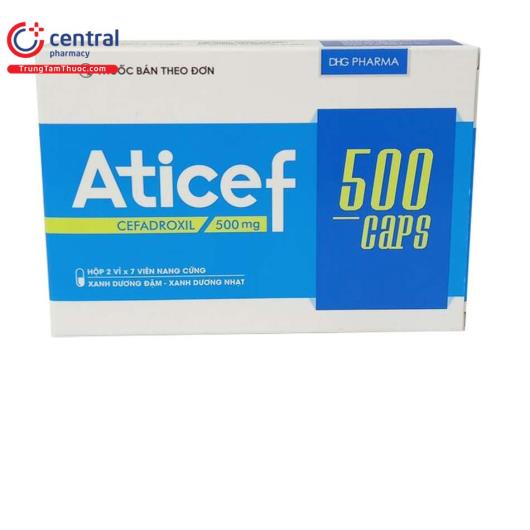 Thuốc Aticef 500mg (Cefadroxil) Dược Hậu Giang: điều trị nhiễm khuẩn