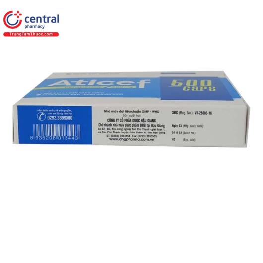 Thuốc Aticef 500mg (Cefadroxil) Dược Hậu Giang: điều trị nhiễm khuẩn