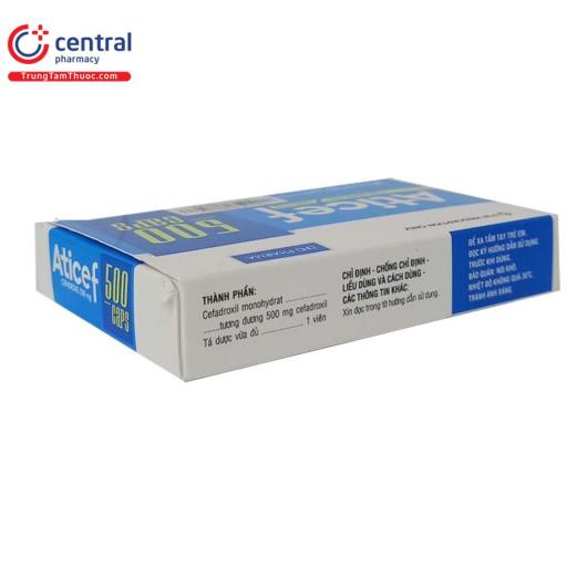 Thuốc Aticef 500mg (Cefadroxil) Dược Hậu Giang: điều trị nhiễm khuẩn