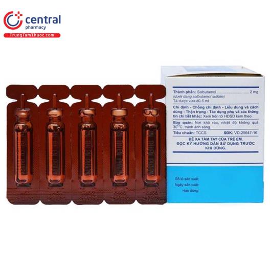 [CHÍNH HÃNG] Thuốc AtiSalbu 2mg/5ml (ống) trị co thắt phế quản