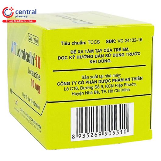 Thuốc A.T Loratadin 10: Tác dụng, liều dùng, cách dùng
