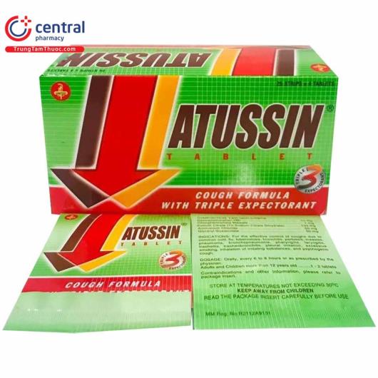 [CHÍNH HÃNG] Thuốc Atussin Tablets đặc trị ho nhanh chóng