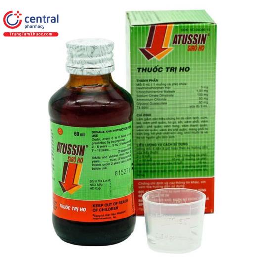 [CHÍNH HÃNG] Thuốc Atussin Siro Ho 60ml: tác dụng và giá bán