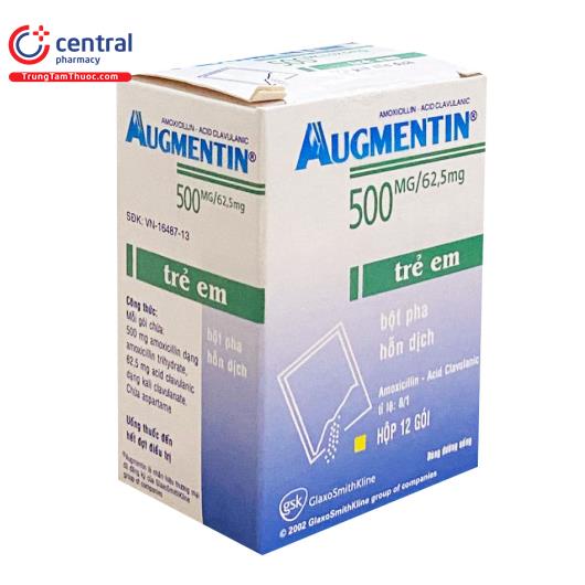 Thuốc kháng sinh Augmentin 500mg/62,5mg cho trẻ em