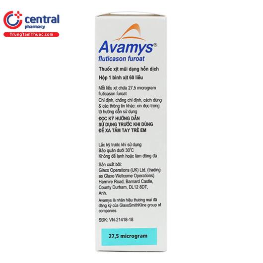 Thuốc Avamys 60 Sprays - Thuốc điều trị hen phế quản