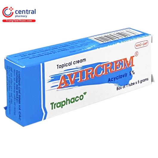 Thuốc Avircrem (Acyclovir 5g): tác dụng, liều dùng, cách dùng