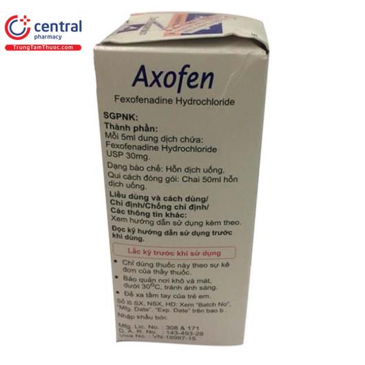 Thuốc Axofen điều trị viêm mũi dị ứng và nổi mề đay