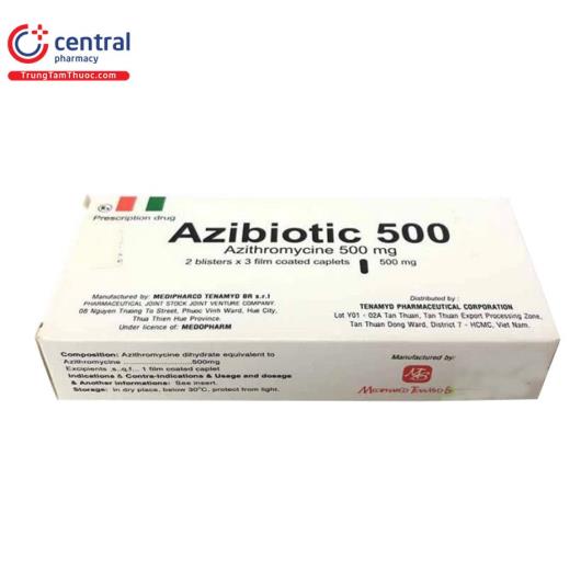 Thuốc AziBiotic 500 - Thuốc điều trị các bệnh do vi khuẩn