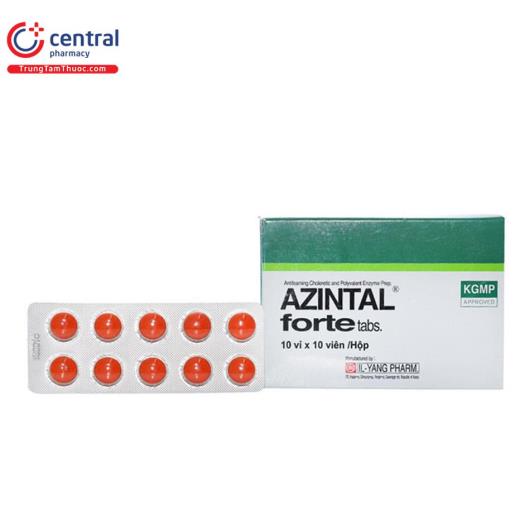 Thuốc Azintal Forte (Hộp 10 vỉ x 10 viên): tác dụng, liều dùng