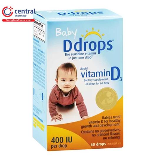 [CHÍNH HÃNG]Thuốc Baby Ddrops Vitamin D3 (90giọt) chỉ định, cách dùng