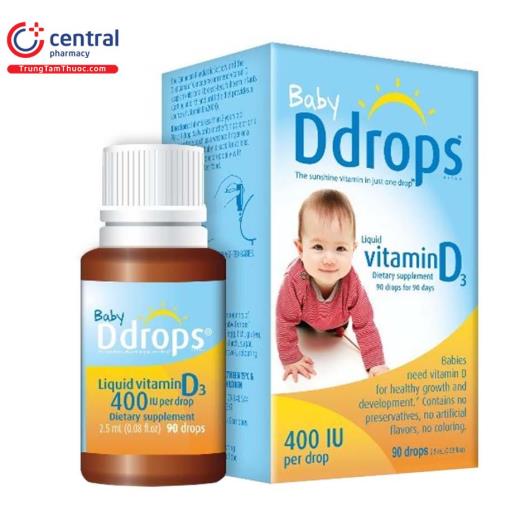 [CHÍNH HÃNG]Thuốc Baby Ddrops Vitamin D3 (90giọt) chỉ định, cách dùng